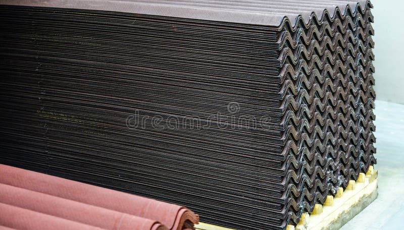 Elements of a Roof in a Warehouse are Packed by a Stack Stock Photo ...