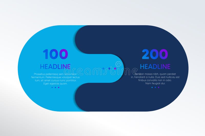 2 Elements Scheme, Diagram. Two Connected Circles. Infographic Template ...