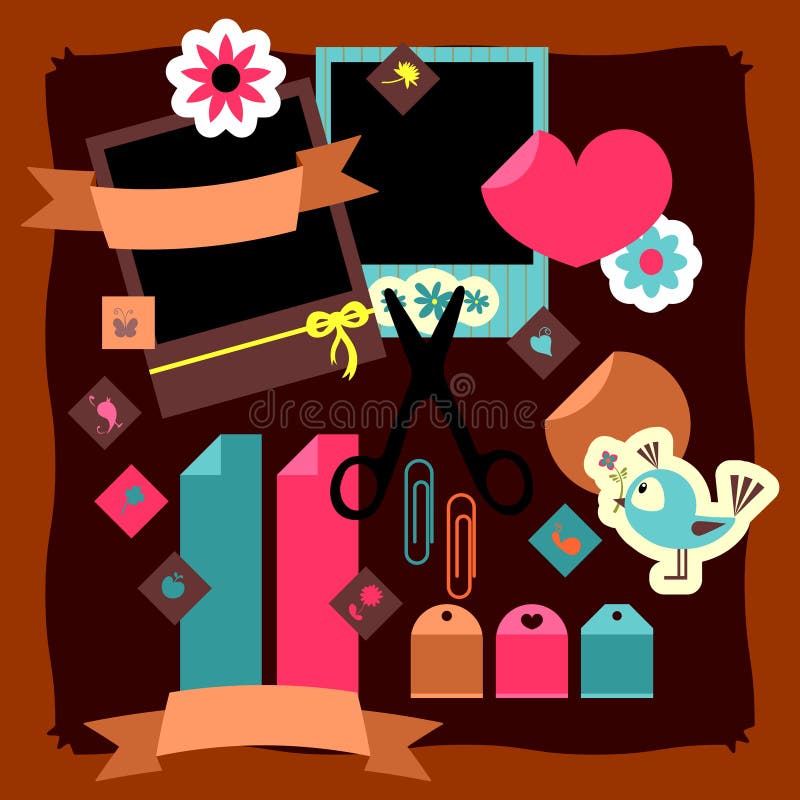 Elements for scrapbook stock vector. Illustration of childlike - 24434871