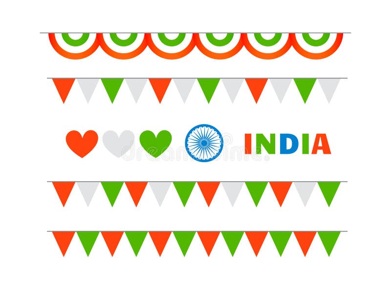 Elements Set of Celebration Republic and Independence Day Stock Vector ...