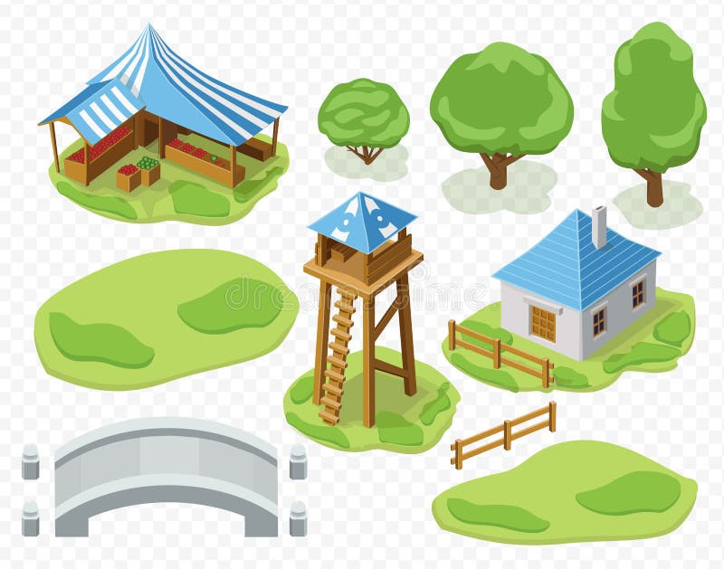 Elements of Settlement Vector Stock Vector - Illustration of city ...