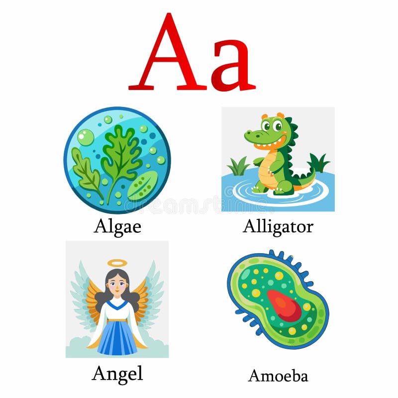 Elements Starting from Letter a Phonic Songs Education for Kids Stock ...