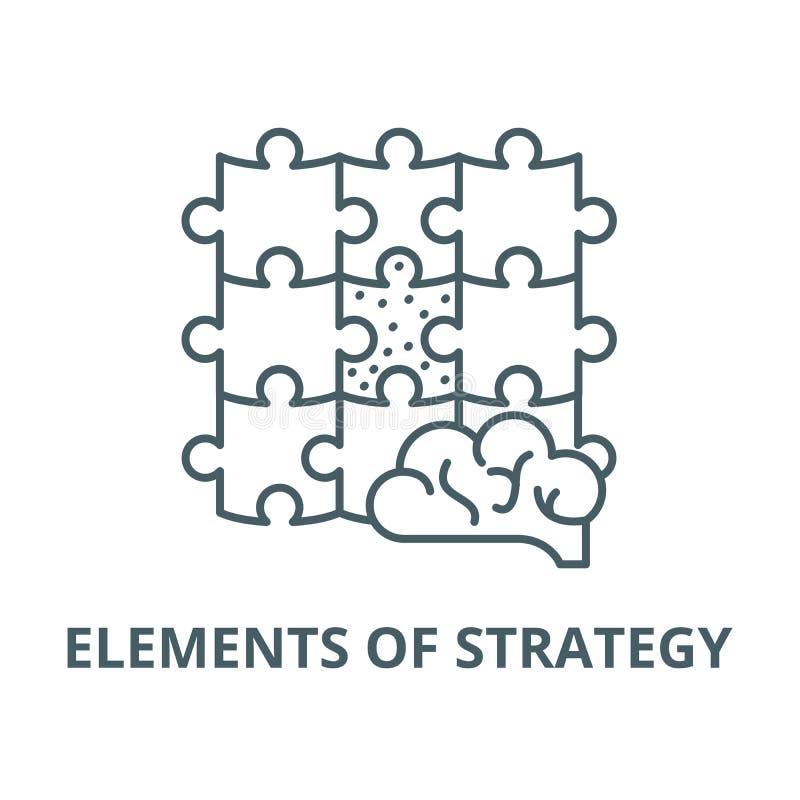 Elements of Strategy Line Icon Concept. Elements of Strategy Vector ...