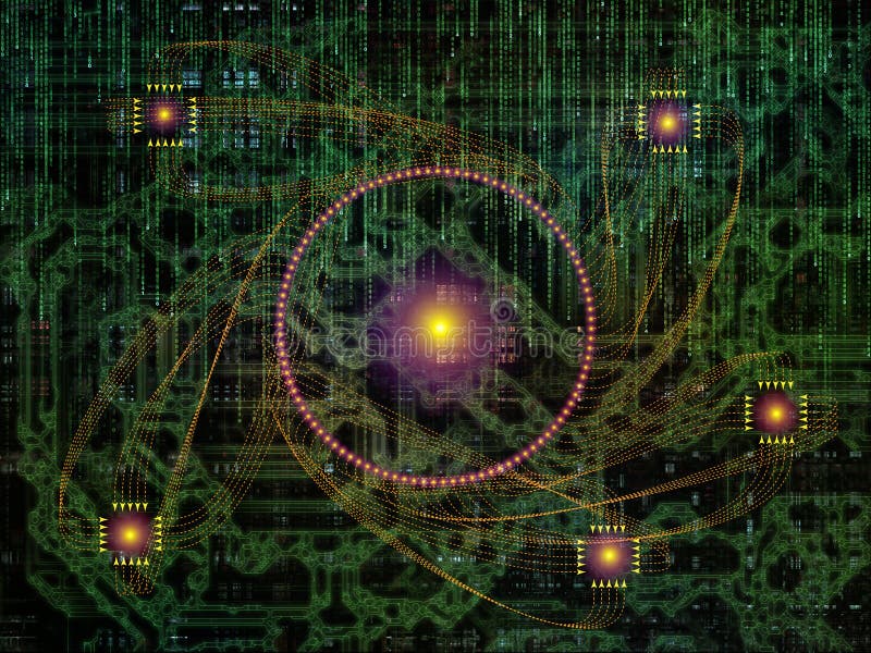 Elements of Technology Links Stock Illustration - Illustration of code ...