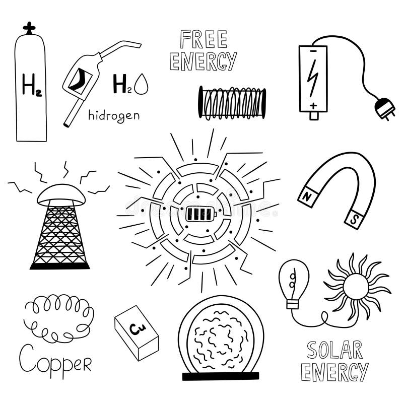 Elements on Theme of Free Energy. Vector Stock Vector - Illustration of ...