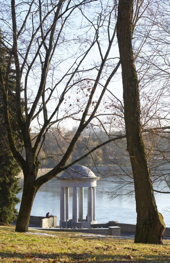Elements of Urban Architecture. Stone Arbor with Columns on the ...