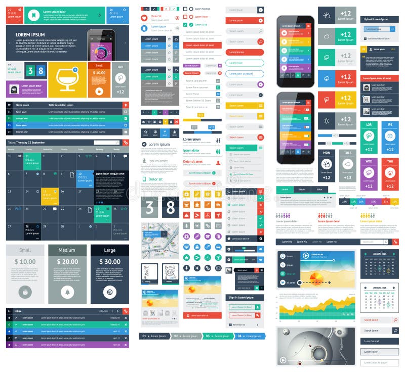 Elements of User Interface for Web Design Stock Vector - Illustration ...