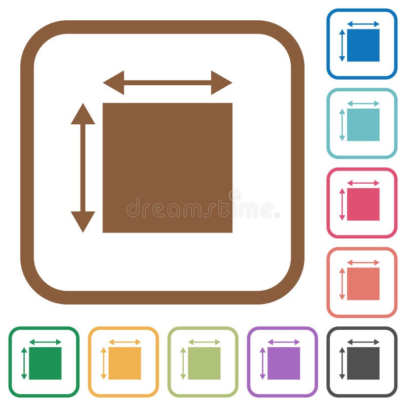 Elemet Dimensions Simple Icons Stock Vector - Illustration of element ...