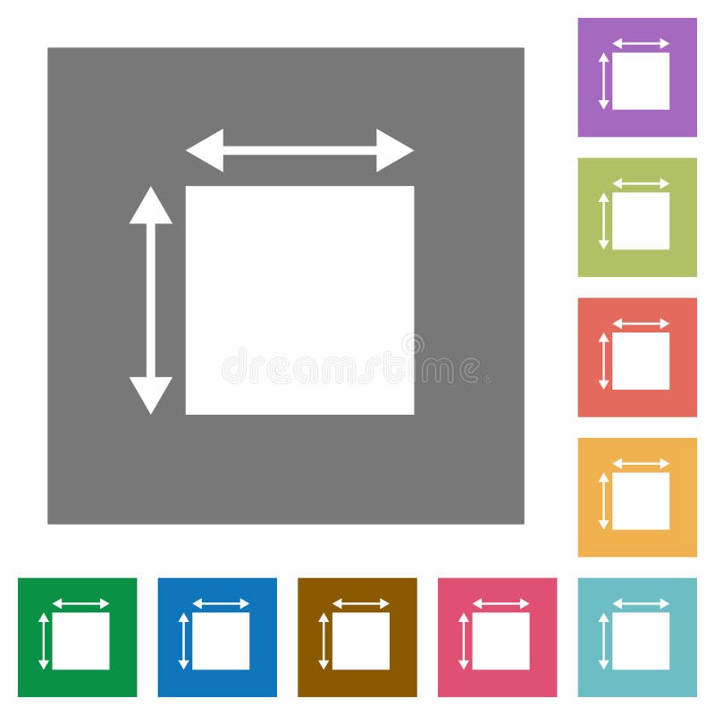 Elemet Dimensions Square Flat Icons Stock Vector - Illustration of ...
