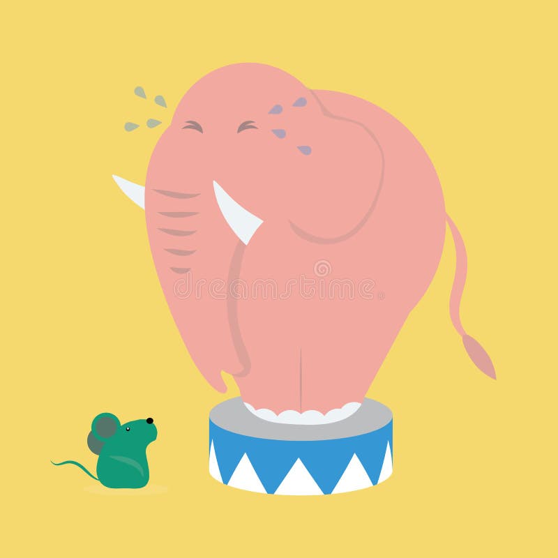 Elephant afraid of mice. stock illustration. Illustration of large ...