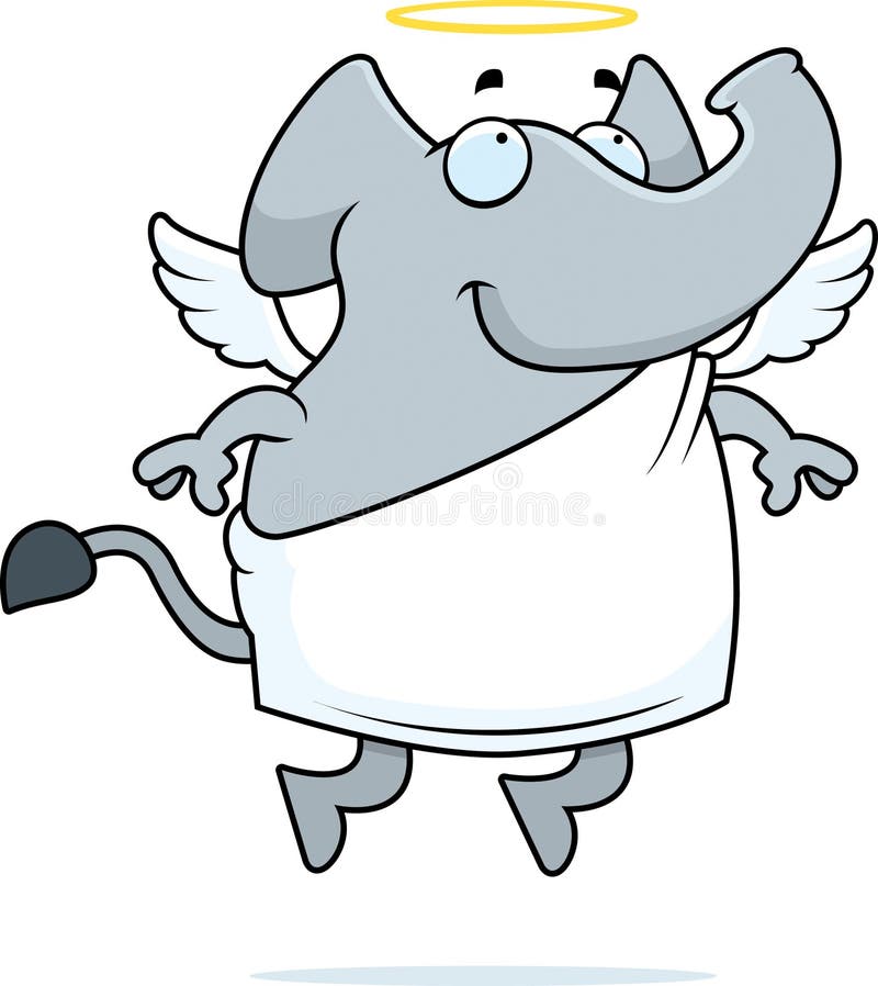 Elephant Angel stock vector. Illustration of cartoon - 11988423