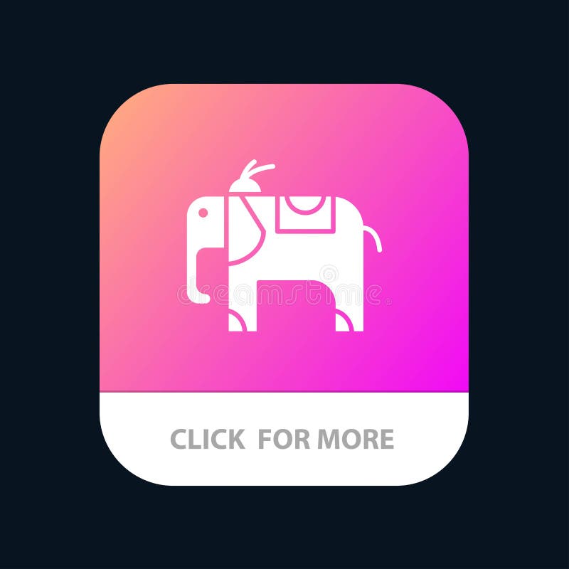 Elephant, Animal Mobile App Icon Design Stock Vector - Illustration of ...