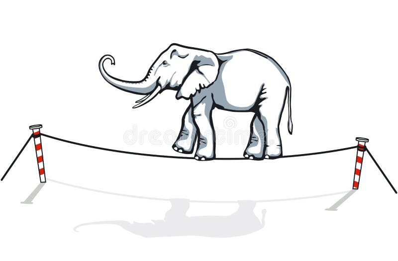 Elephant balancing stock vector. Illustration of elephant - 22838576