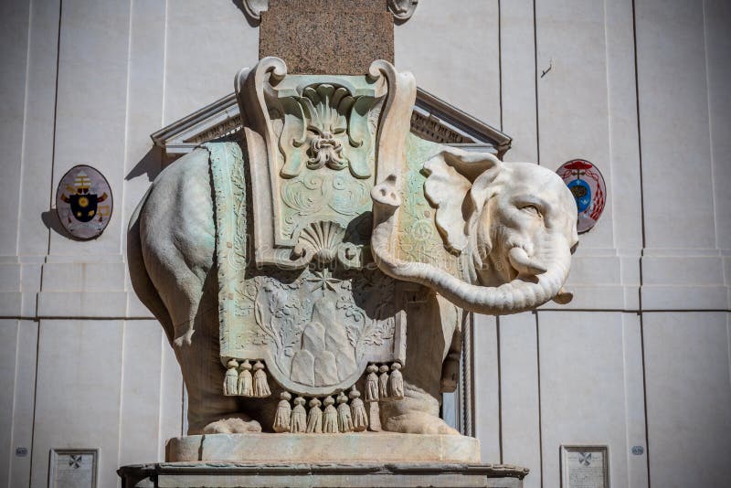 The Elephant on the Base of the Minerva Obelisque in the Centre of Rome ...