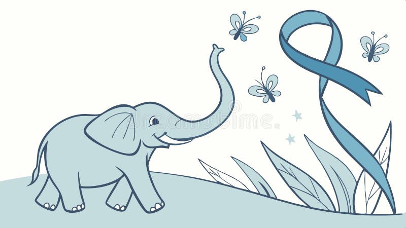 Elephant and Blue Ribbon, Support for Elephant Conservation Causes ...