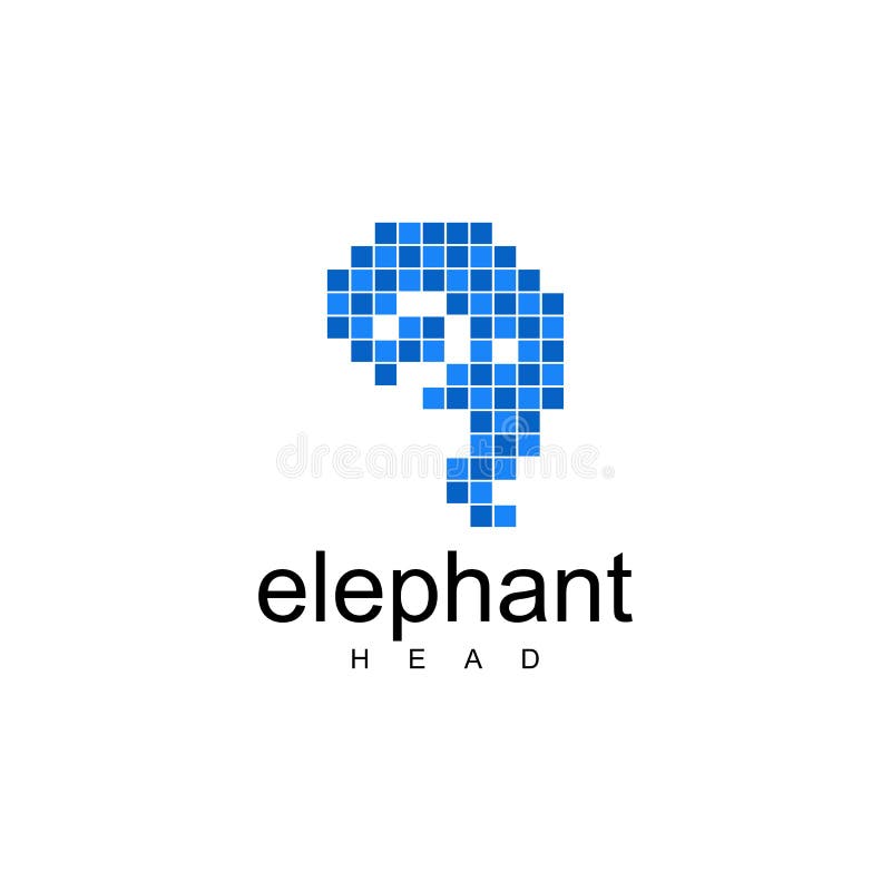 Elephant blue simple logo stock vector. Illustration of sign - 174367135