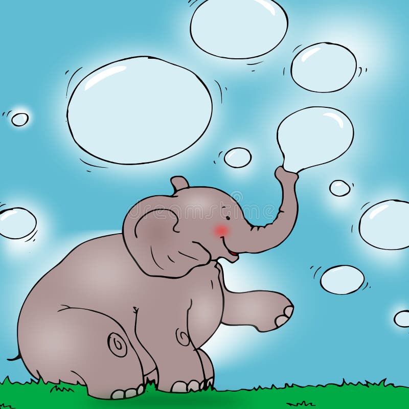 Elephant with bubbles. stock illustration. Illustration of elephant ...