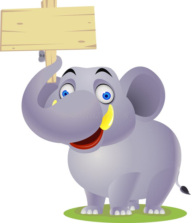 Elephant holding sign stock vector. Illustration of animal - 15686661