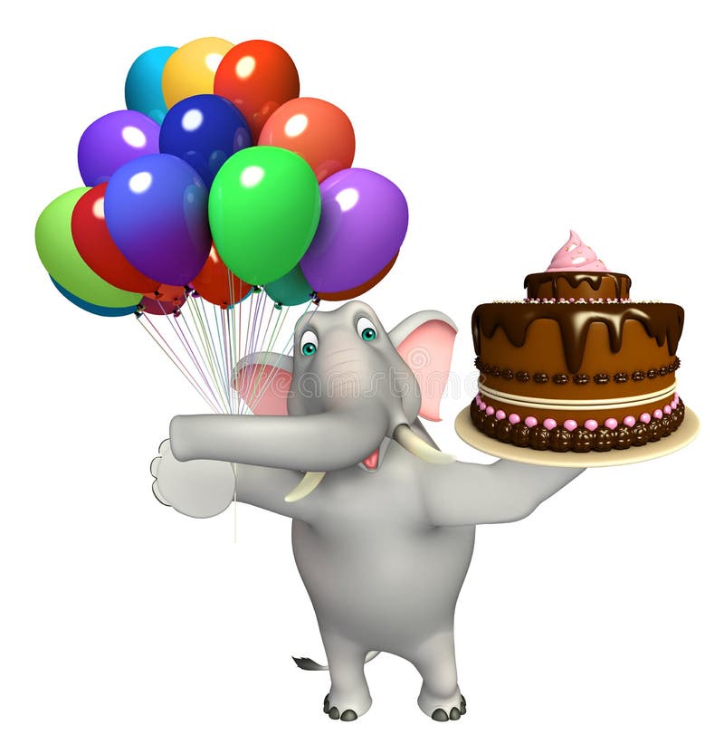 Elephant With Cake Chocolate Stock Vector - Illustration of painting ...