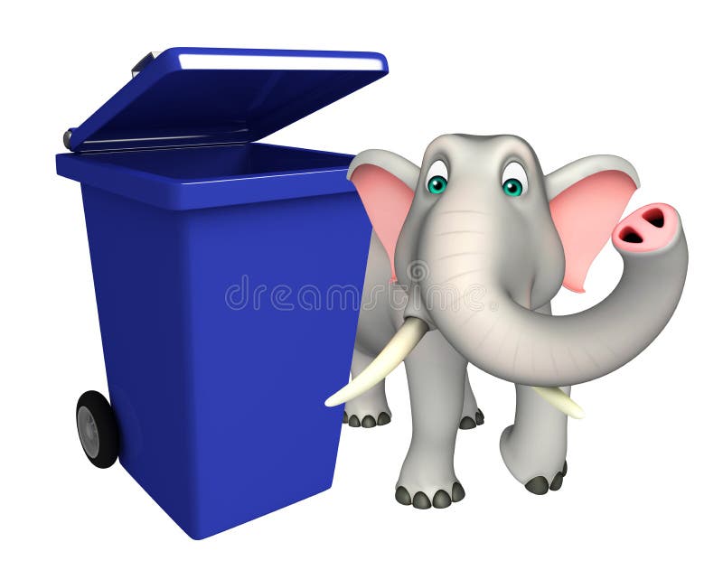 Elephant Cartoon Character Dusbin Stock Illustrations – 3 Elephant ...