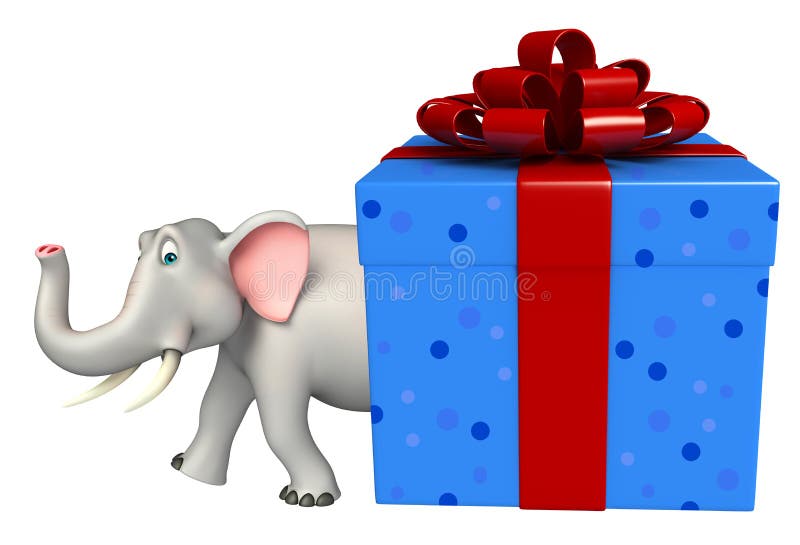 Elephant Cartoon Character Gift Box Stock Illustrations – 324 Elephant ...