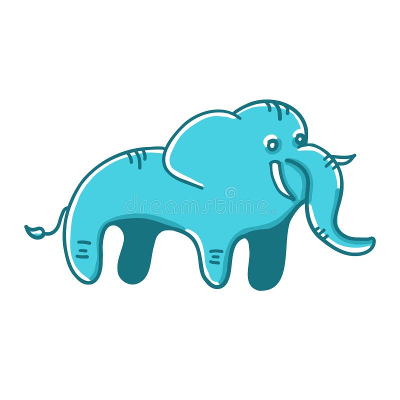 Elephant in Cartoon Flat Style Stock Vector - Illustration of group ...