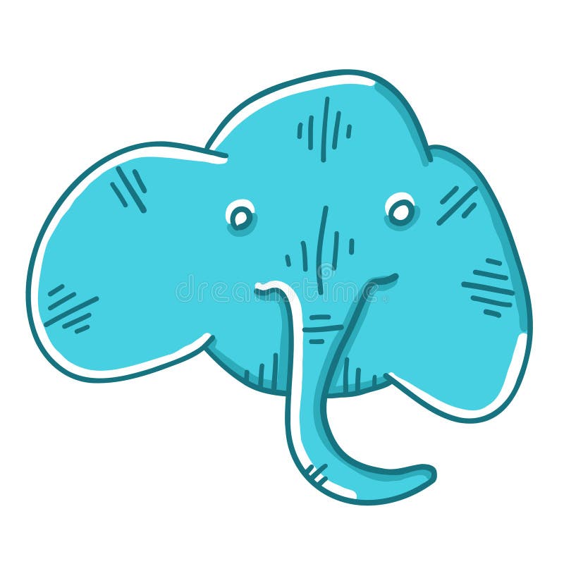 Elephant in Cartoon Flat Style Stock Vector - Illustration of mascot ...