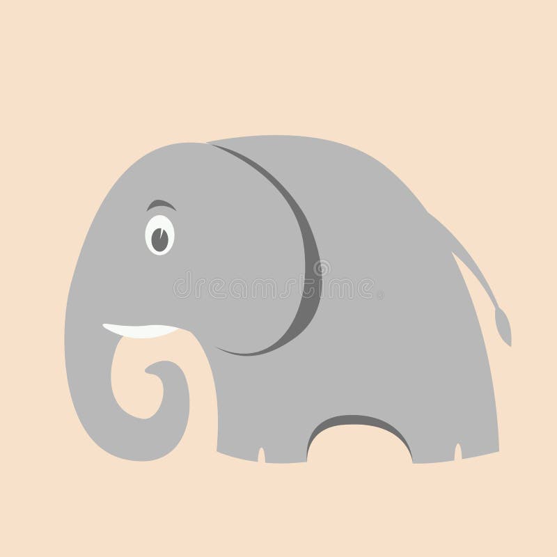 Elephant Cartoon Vector Illustration Flat Style Profile Stock Vector ...