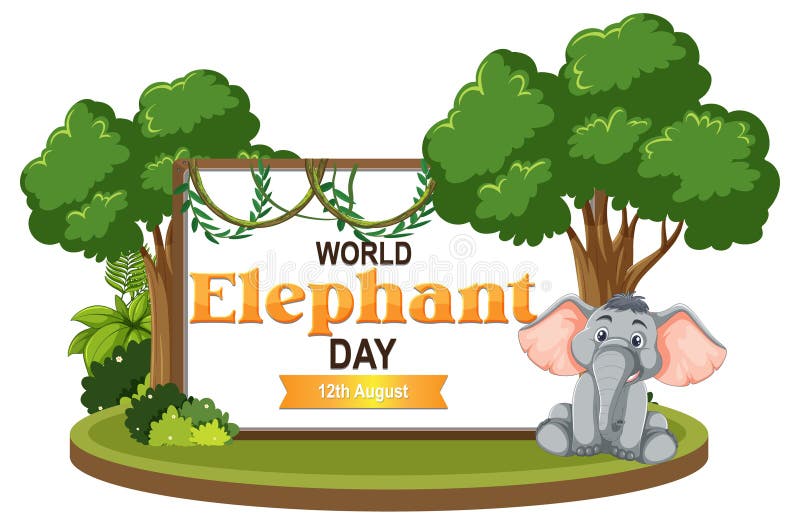 An Elephant Celebrating World Elephant Day Stock Vector - Illustration ...
