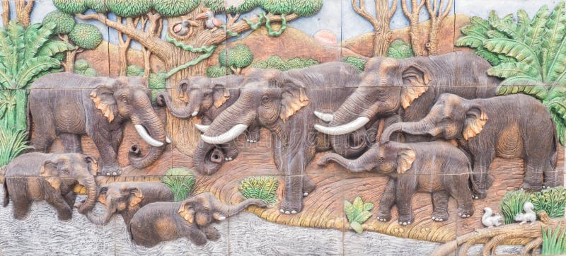 Elephant cement sculpture stock photo. Image of sculpture - 32589228