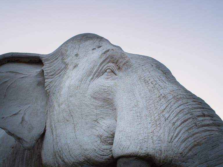 Elephant Cement Statue Quicklime Stock Photo - Image of cement ...
