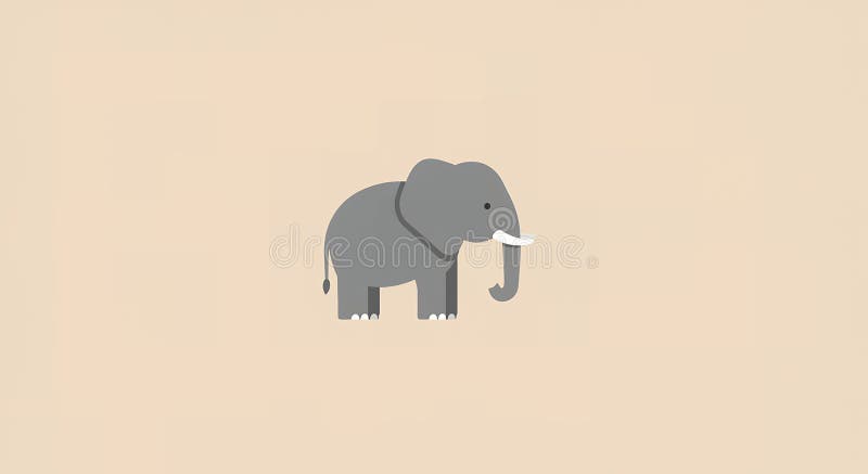 Elephant Clipart Illustration on Pastel Background Stock Illustration ...