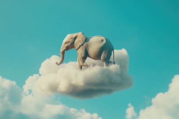 Elephant on Cloud stock photo. Image of whimsy, grand - 379664274