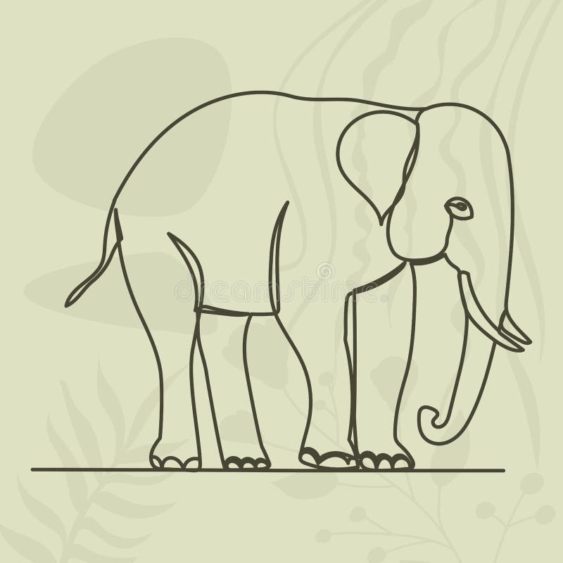 Elephant Continuous Line Stock Illustrations – 472 Elephant Continuous ...