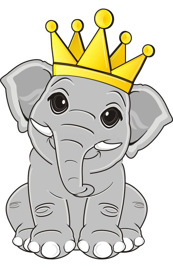 Elephant with crown stock illustration. Illustration of background ...