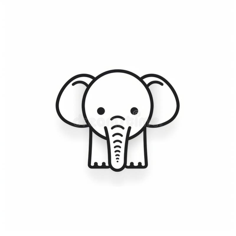 Cute Elephant Icon: Simple and Attractive Design Stock Illustration ...