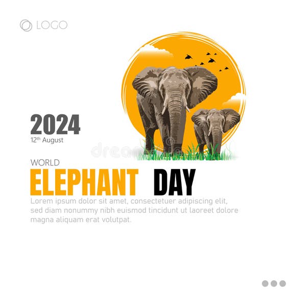 Elephant Day about Protect Elephants Stock Vector - Illustration of ...