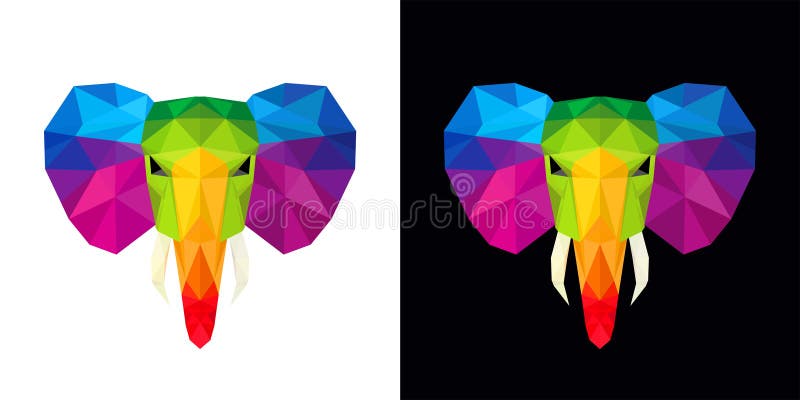 Elephant Design Multicolor Low Poly Effect. Vector Illustration Stock ...