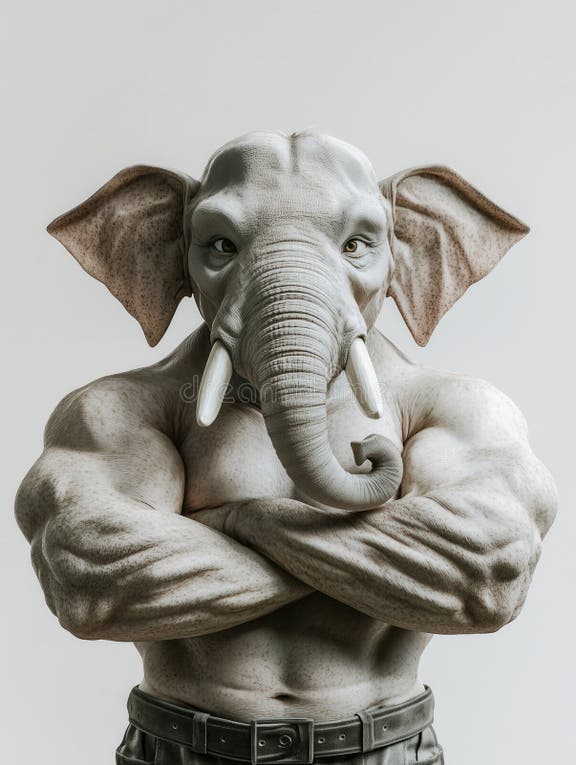 A Elephant Dressed Like a Bodybuilder Stock Image - Image of ...