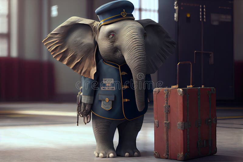 Elephant Dressed in a Pilot Form Stock Illustration - Illustration of ...