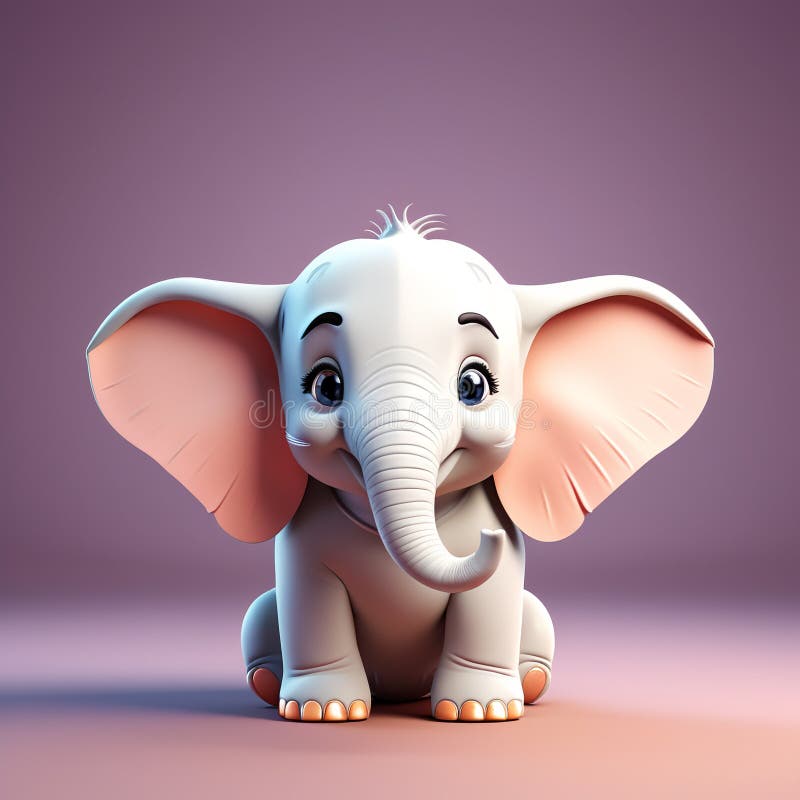 Elephant Elegance: Highly Detailed 3D Rendering Stock Illustration ...