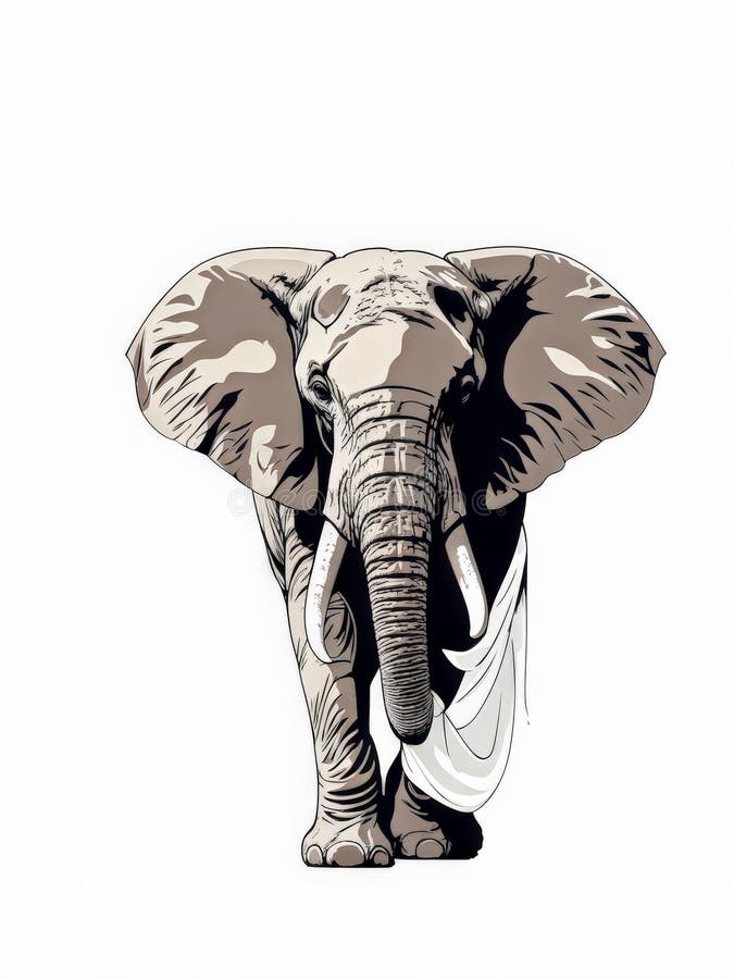 Elephant, Elephant with a Ribbon, Vector Illustration, Eps Stock ...