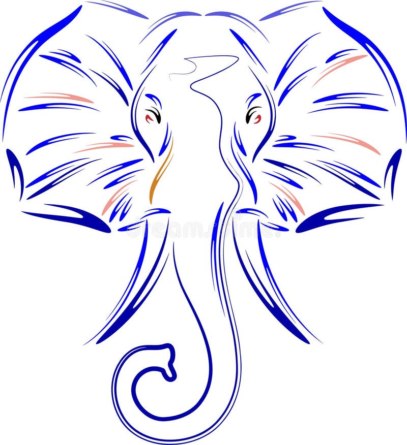 Elephant face abstract stock vector. Illustration of background - 96501793