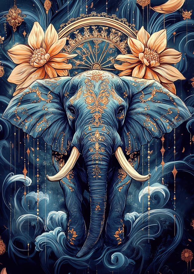 Elephant Fantasy Art, AI Generated Stock Illustration - Illustration of ...