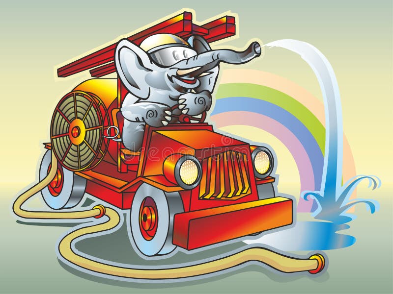 Fireman elephant stock vector. Illustration of firefighter - 24338969