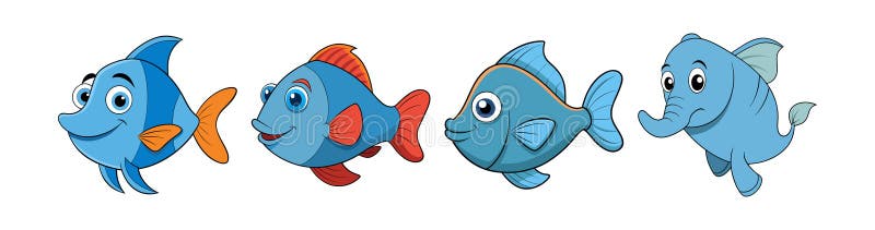 Elephant Fish with Unique Realistic Features Stock Vector ...