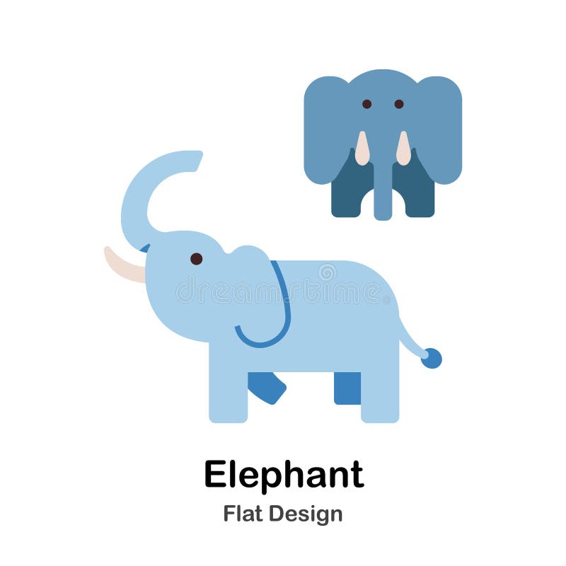 Elephant Flat Icon stock vector. Illustration of elephants - 123790126