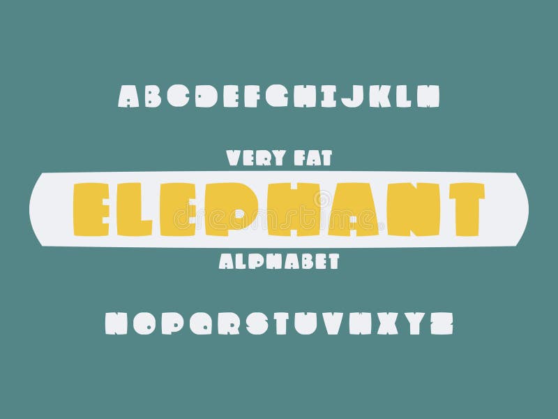 Elephant Font. Vector Alphabet Stock Vector - Illustration of childhood ...