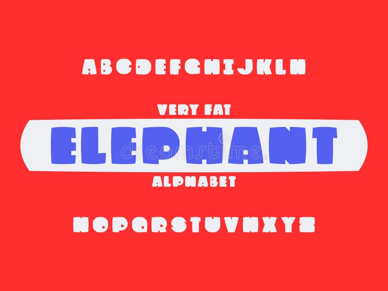 Elephant Font. Vector Alphabet Stock Vector - Illustration of display ...