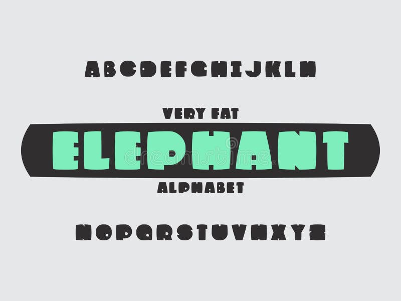 Elephant Font. Vector Alphabet Stock Vector - Illustration of display ...